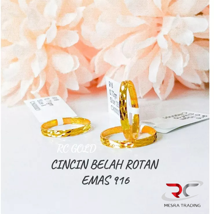CINCIN BELAH ROTAN EMAS TULEN 916 CBR BAJET EMAS ORIGINAL 916 SIMPLE ...