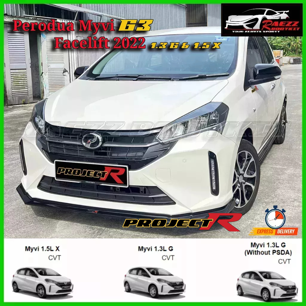 Perodua Myvi G3 Facelift PU Bodykit + Top Spoiler / Project-R / 1.3G ...