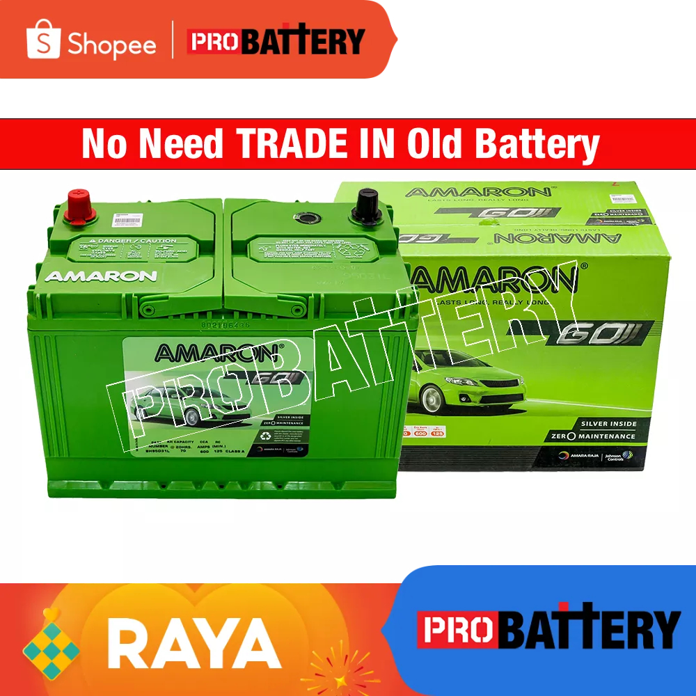 AMARON GO N70ZL | NX120-7L | 95D31L (MF) - 70AH - Car Battery - NISSAN ...