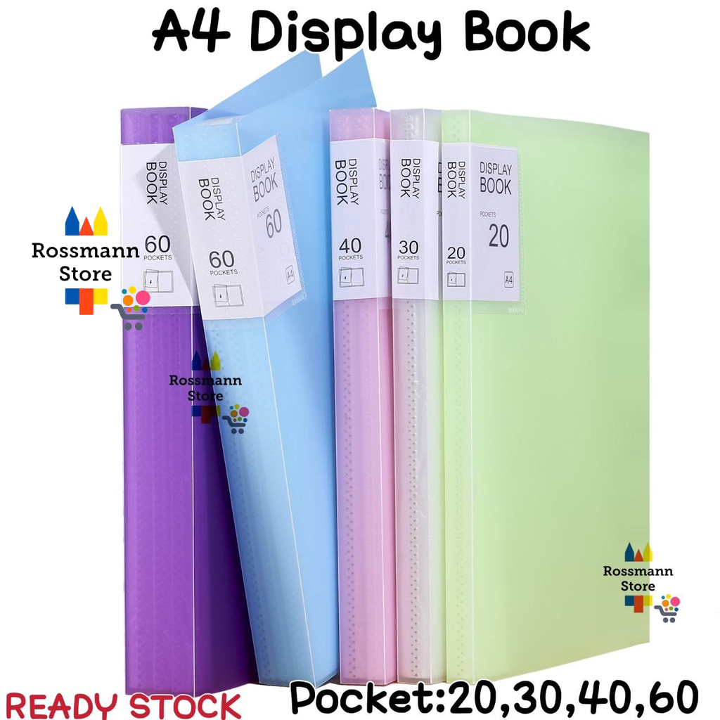 (Ready Stock)A4 20/30/40/60 Pocket Clear Book , Clear Holder File ...