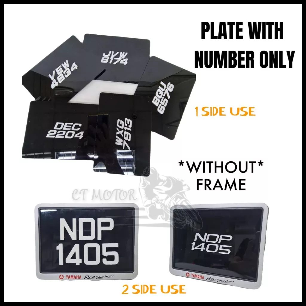 Plate With Number Only ( NO Frame / TANPA Frame ) Motor Plat Number ...