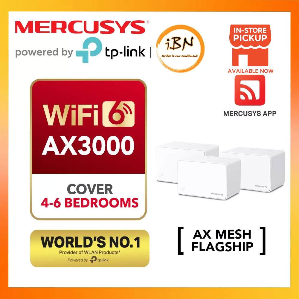 Mercusys AX3000 Whole Home Mesh WiFi 6 System Support Unifi Turbo ...