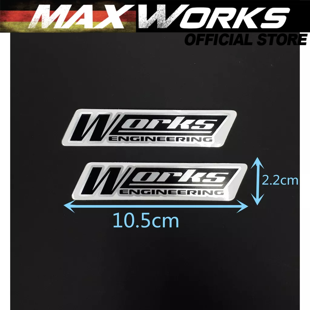 2pcs Works Engineering Logo Sticker Decal Vinyl 105mm x 22mm *2pcs ...