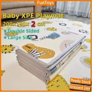 【Ready】200x180x2cm Baby Playmat XPE Foam Extra Thick Foldable Large ...