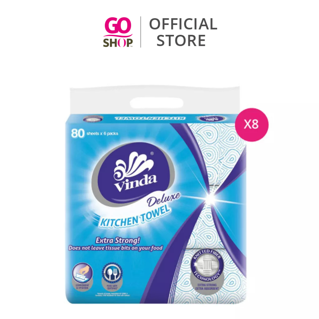 Vinda Deluxe Dry Kitchen Towel 8 Bundle (6 Packs x 80 Sheets) | Shopee Malaysia