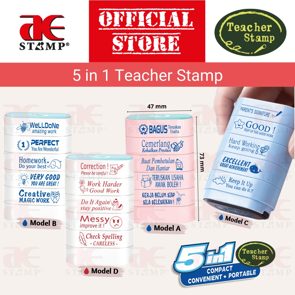 5 dalam 1 Cop Guru | Cop Stok Guru Baharu | Set Cop Guru | Cop Ulasan ...