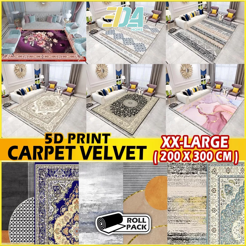 XXL 300x200cm 3D Karpet Gulung Crystal Velvet CARPET TATAMI Rugs Carpet ...