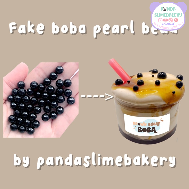 🐼Fake boba bubble tea pearl black bead with no hole brown sugar milk ...