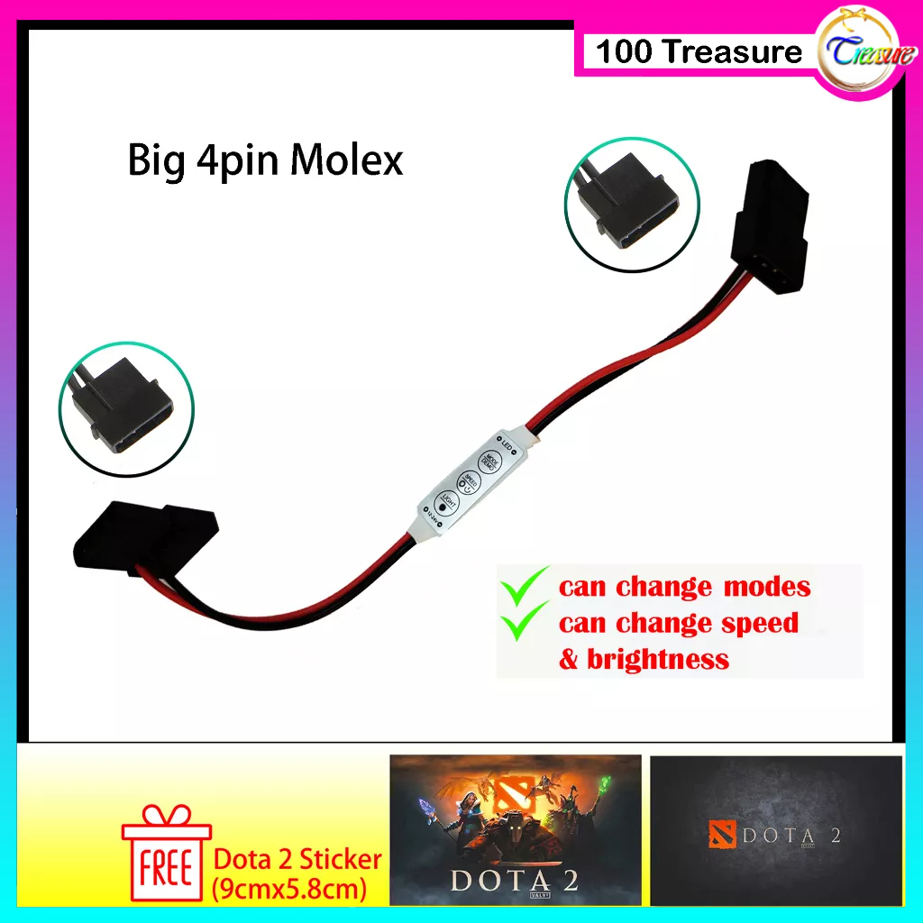 Big 4 pin Molex To Big 4 pin Molex Adapter Cables Computer PC LED Cable ...