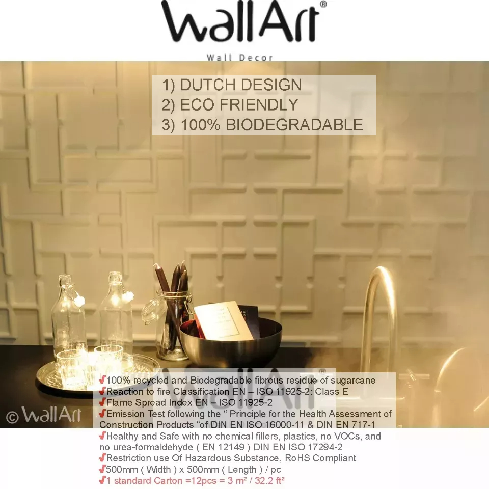 12pcs/box, 50cm x 50cm/pc, 3D wall panel, WallArt Tetris Design 3D WALL ...
