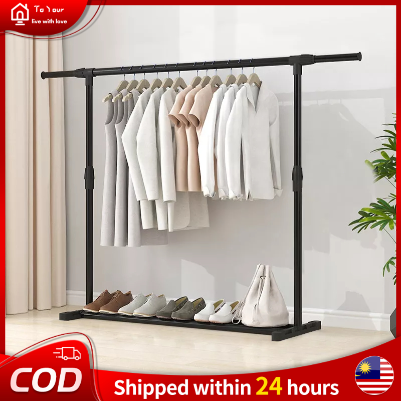 Single Pole Cloth Hanger And Organizer Rack Wheel/ Rack baju High ...