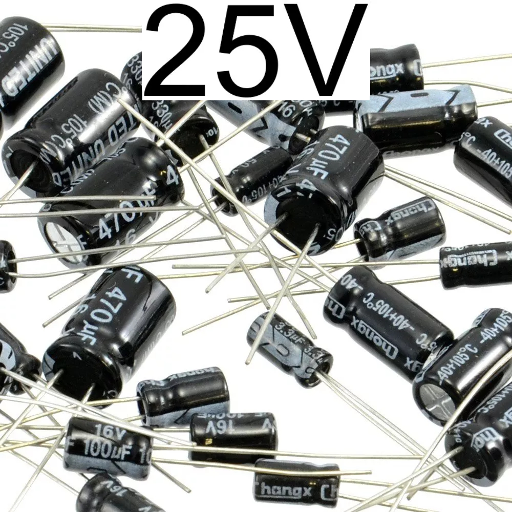25V - 10uF 22uF 33uF 47uF 100uF 220uF 330uF 470uF 1000uF 2200uF 4700uF ...