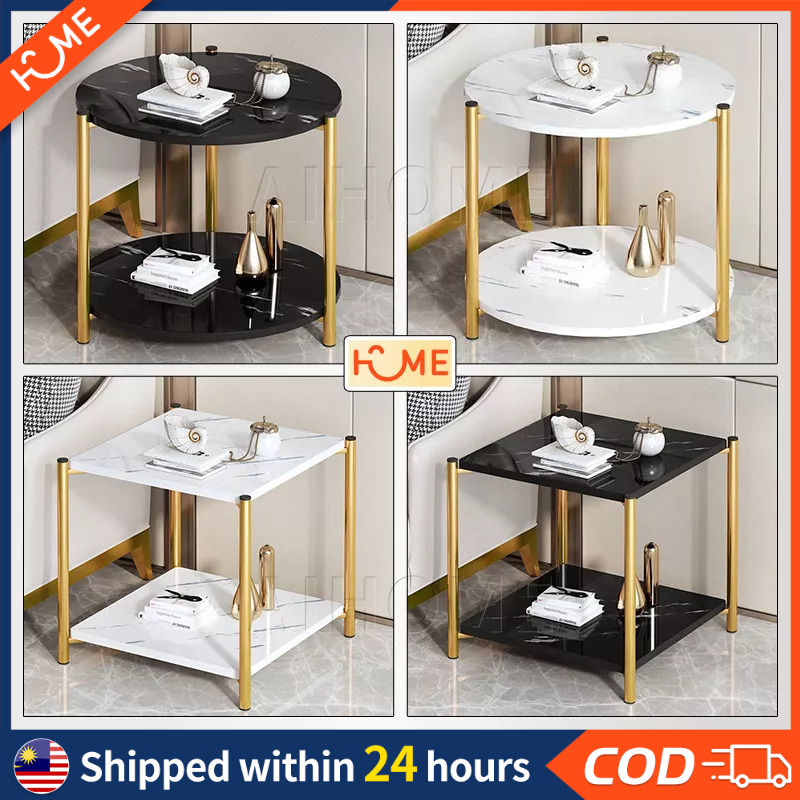 Round Table quare Coffee Tea Small Wood Table Corner Nordic Sofa Side ...
