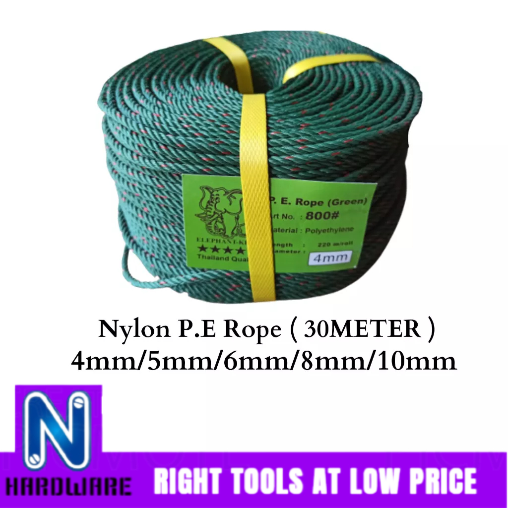 ( 30METER ) Nylon P.E Rope Nylon Polyethylene Rope / Tali Lembu 4mm/5mm ...