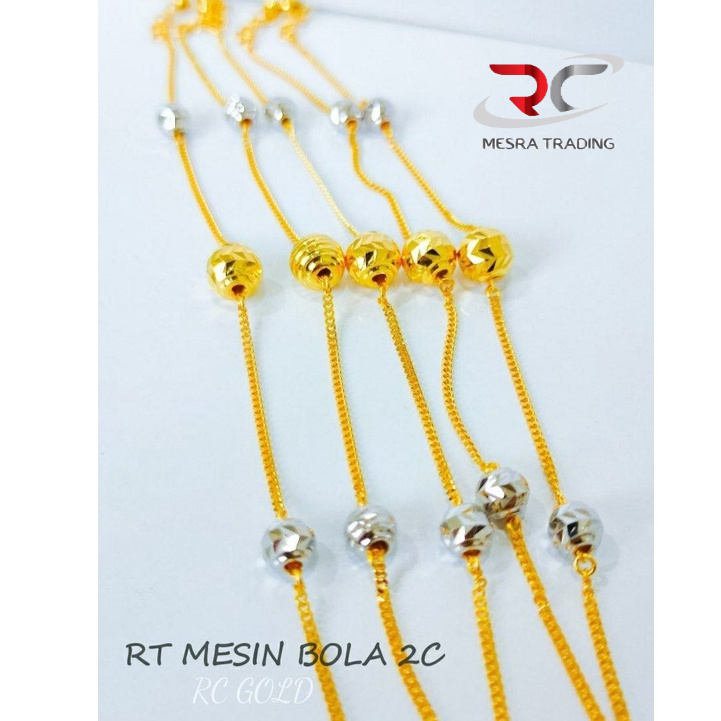 RANTAI TANGAN MESIN GANTUNG BOLA 2C EMAS TULEN 916 GELANG TANGAN MESIN ...
