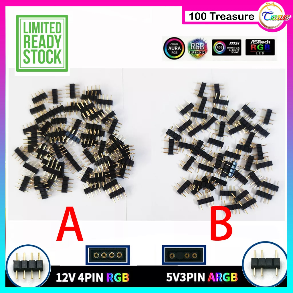 Cooler Master Addressable RGB ARGB 3pin Splitter Cable Pins RGB 4pin ...
