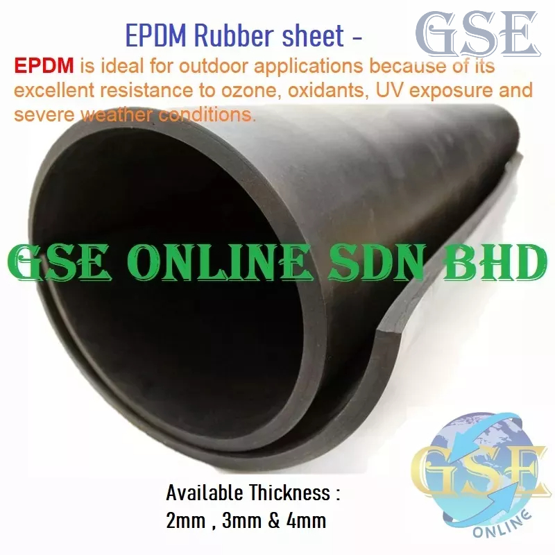 Solid EPDM Rubber Sheet, Black , Hardness 70⁰, 1m Width x 1m Length/pc ...