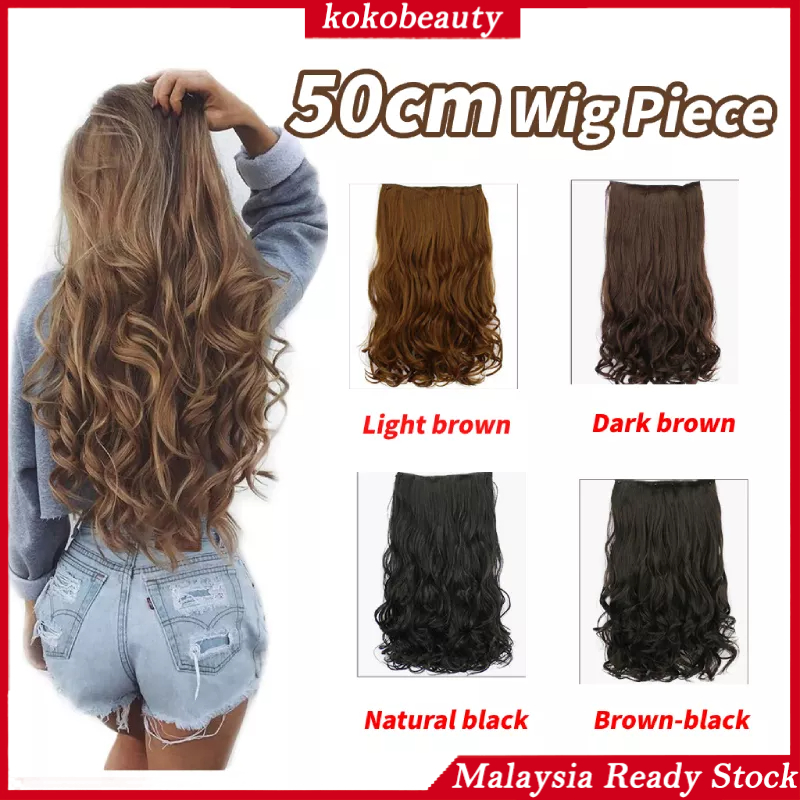 Women Patch Wig Real Hair Wig Piece Wig Big Wave Hair Extension 50 cm ...