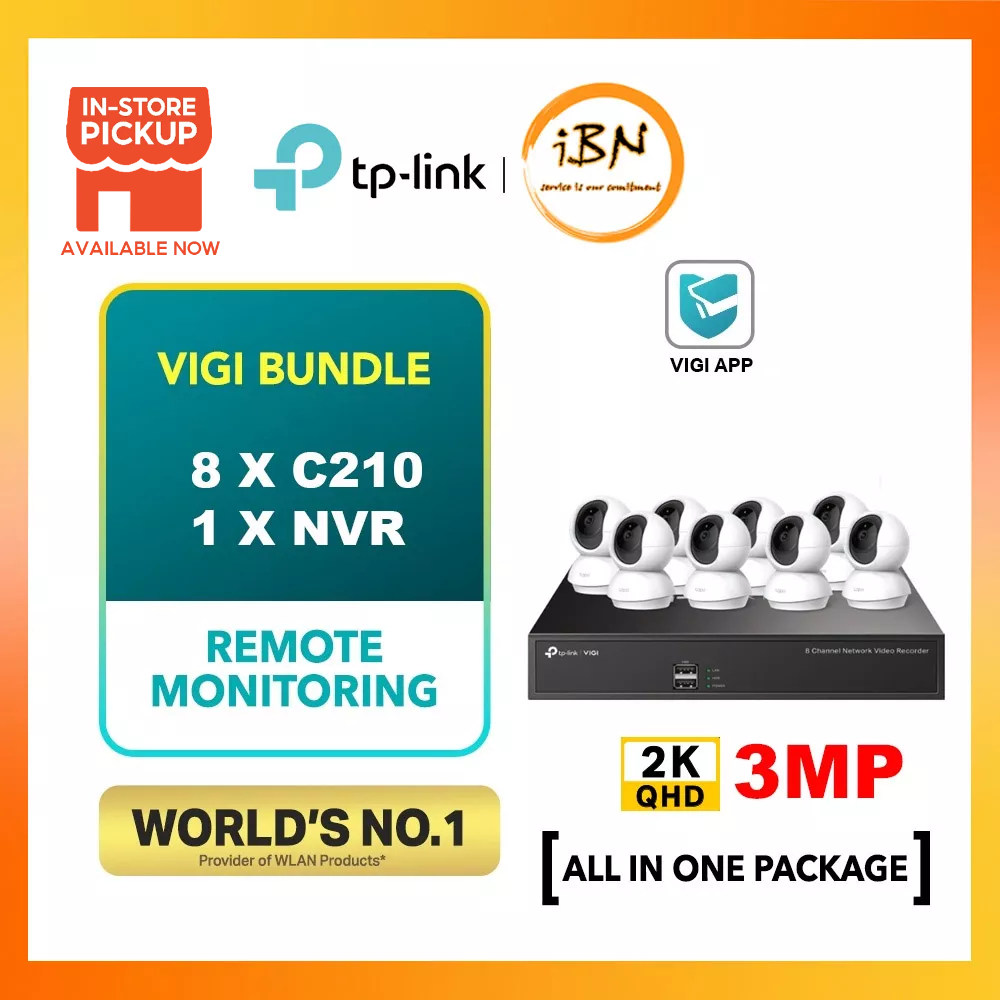 TP-Link Outdoor VIGI TAPO CCTV Security Camera Solution Kit Package [ C100/C110/C200/C210/C310 ...