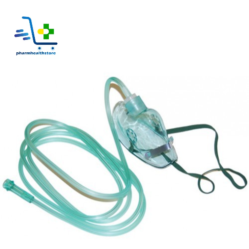 Oxygen Mask (PVC), Medical Grade Oxygen Mask, 2m Tube - 1pcs/pack ...