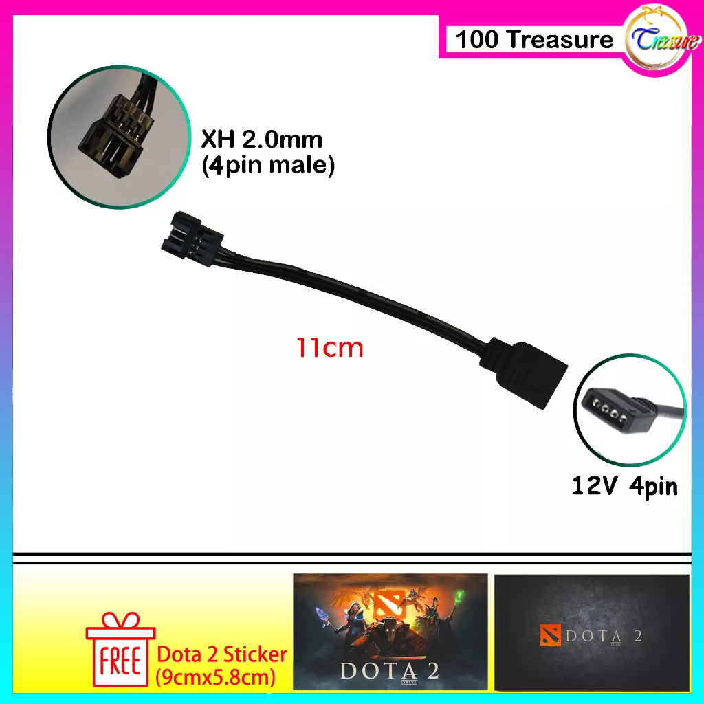 12V RGB 4pin convert to XH 2.0mm Small 4Pin Cable Mobo Motherboard LED ...