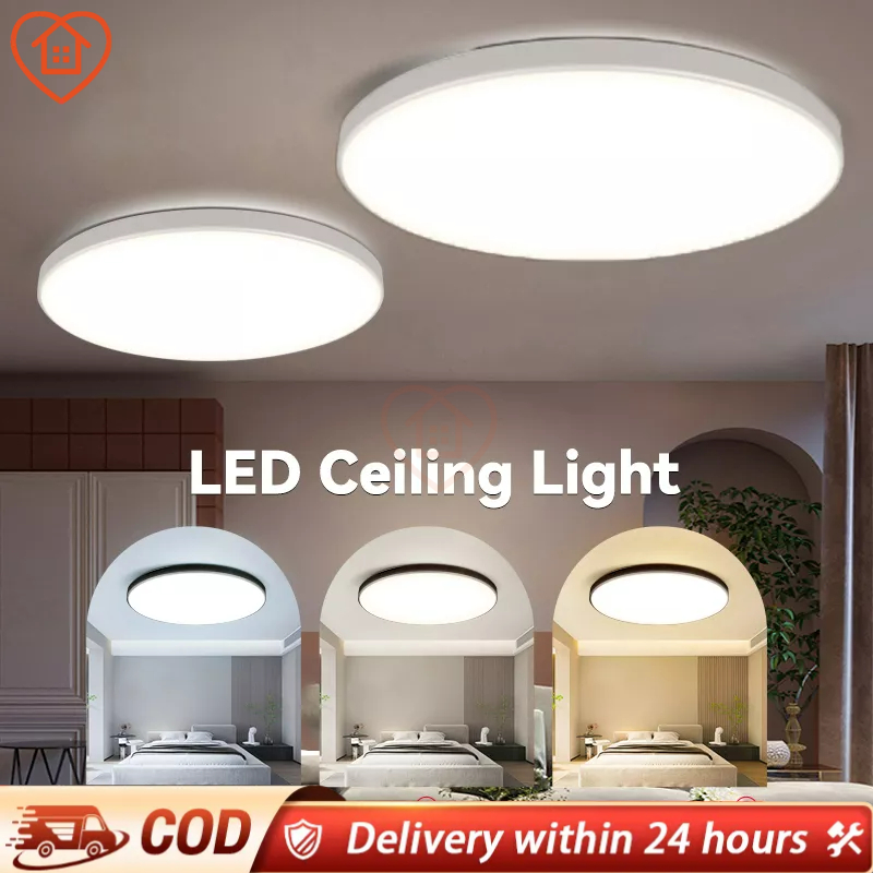 📣LOWEST PRICE📣36W Dampproof Ceiling Light 3Colors/White Lampu Siling ...