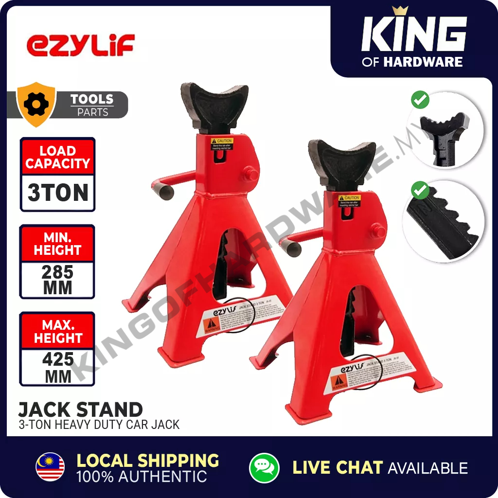 Ezylif 3 Ton (3T) Heavy Duty Jack Stand (2pcs/set) Garage Jack | Car ...