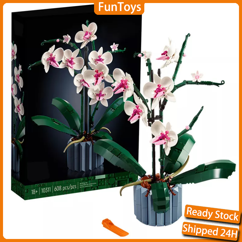 [24H]608PCS Orchid Building Blocks Set Flower DIY Toys birthday Gift ...