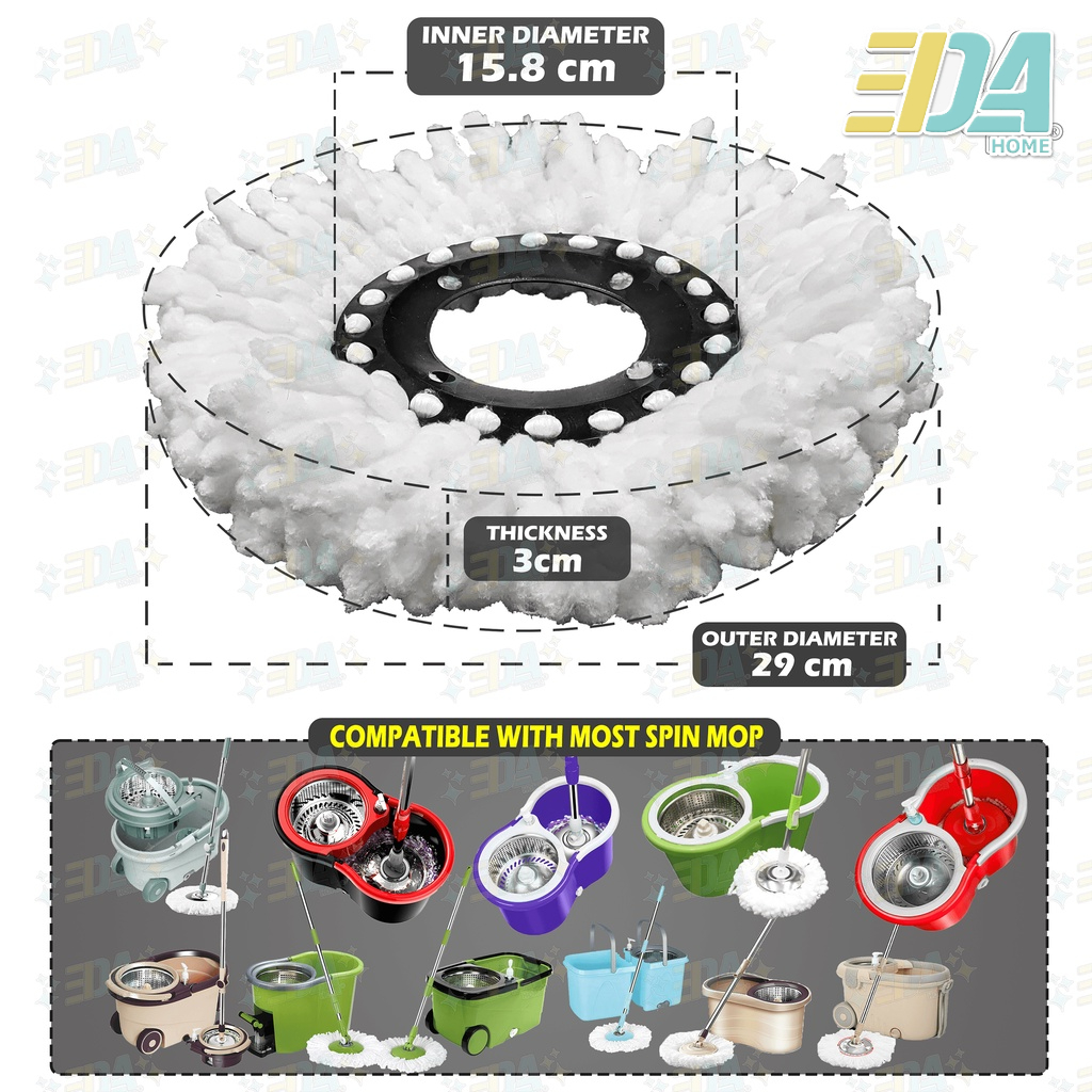 Universal Fitting Spin Mop Cotton Mop Head Mop Cloth Universal Large ...