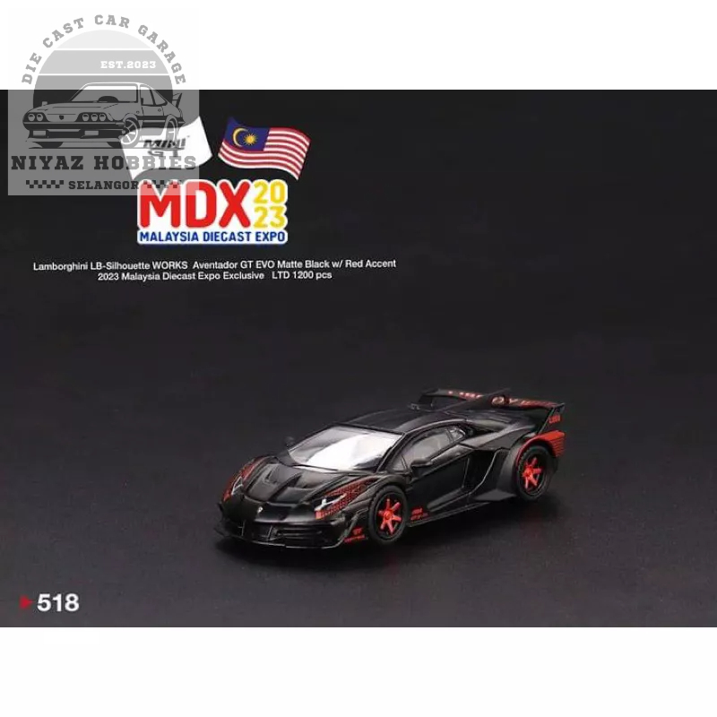 Mini GT LB Silhoutte Works Lamborghini Aventador GT EVO Matte Black w ...