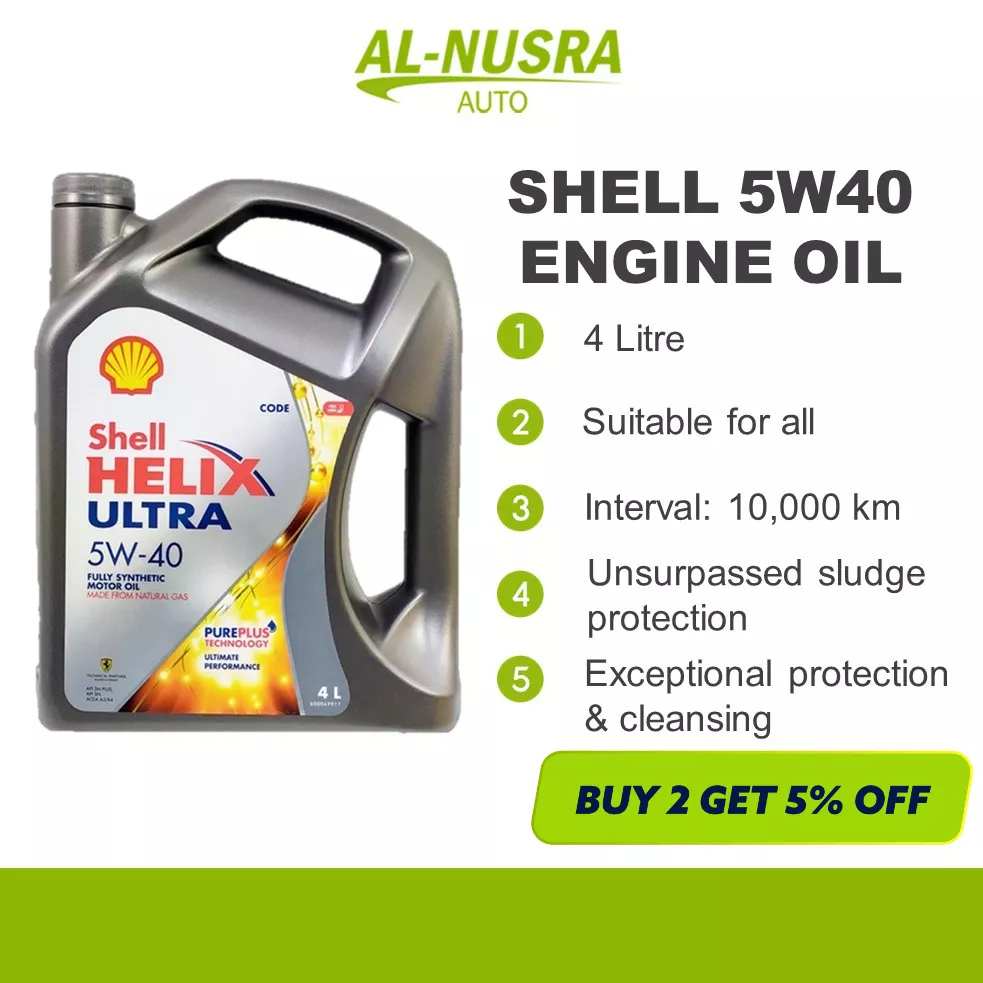 SHELL 5W40 ENGINE OIL HELIX ULTRA 4L MINYAK HITAM FULLY SYNTHETIC 5W-40 ...