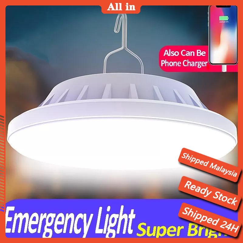 200W Solar Lampu Pasar Malam Super Bright LED Bulb Light Home Emergency ...