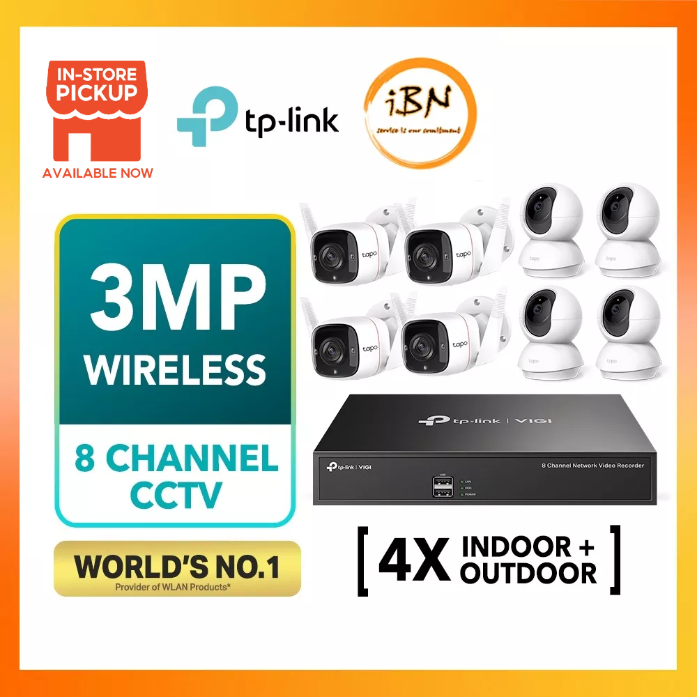 TP-Link 3MP Wireless CCTV Security IP Camera Solution VIGI & Tapo Kit Package Tapo C210 & C310 ...