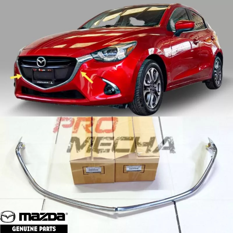 ORIGINAL MAZDA 2 2015~2018 SKYACTIV FRONT BUMPER GRILLE CHROME MOULDING ...