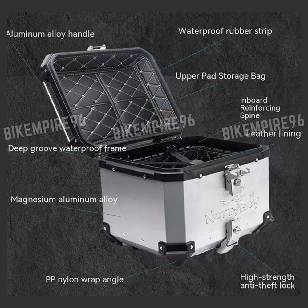 NottyBoy Heavy Duty Aluminum Top Box 28L 36L Premium Design Solid Steel ...