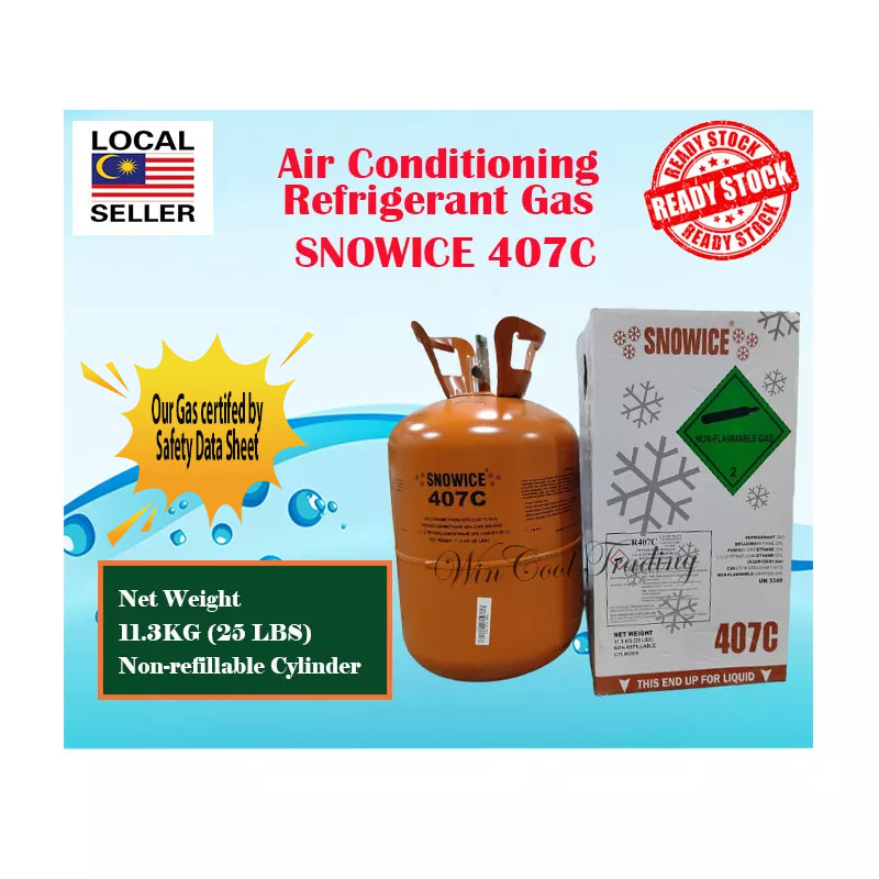 SNOWICE Refrigerant gas for air-conditioning/ SNOWICE Gas untuk aircond R407C 11.3KG (25 LBS ...