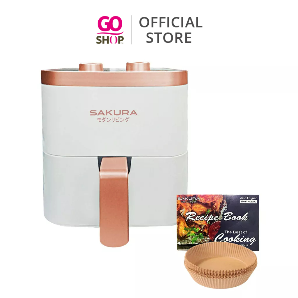 Sakura Air Fryer 4.2L FREE Recipe Book & 50pcs Air Fryer Paper ...