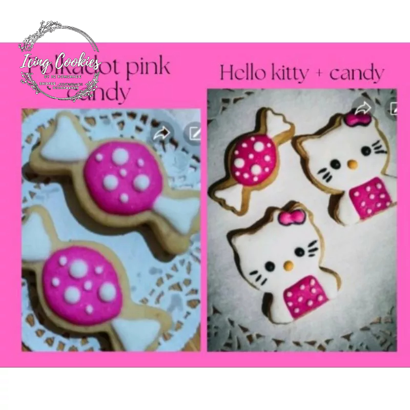 Hello Kitty Birthday Theme Icing Cookies Homemade 1 Box For Goodies ...