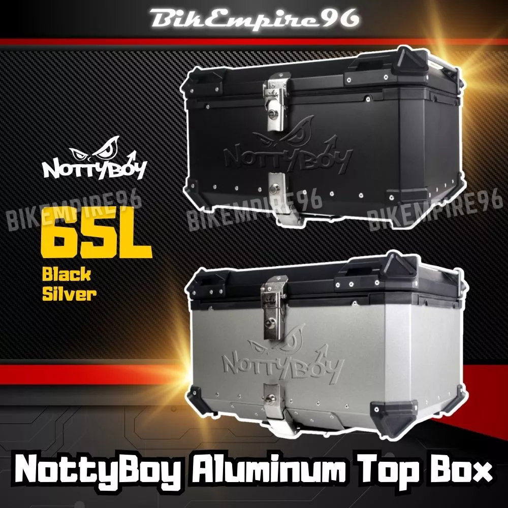 NottyBoy Heavy Duty Aluminum Top Box 65L Premium Design Solid Steel ...