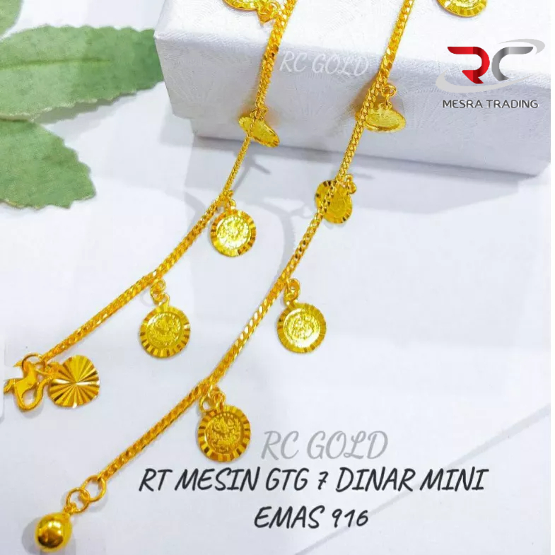 RANTAI TANGAN MESIN GTG DUIT SYILING DINAR EMAS TULEN 916 GELANG GTG ...