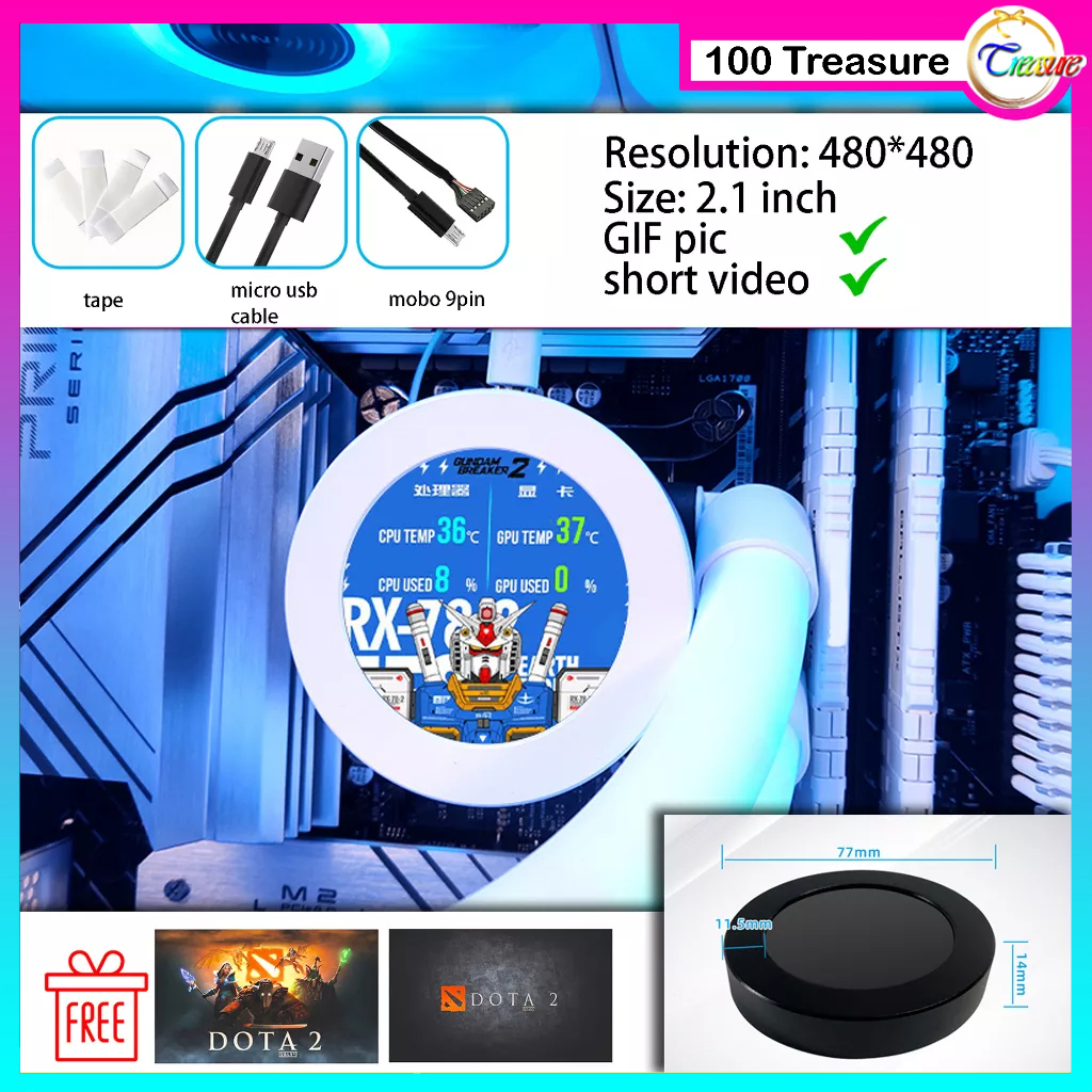 Ready Stock: 2.1 inch LCD Display Screen IPS Dynamic Picture Video GIF ...