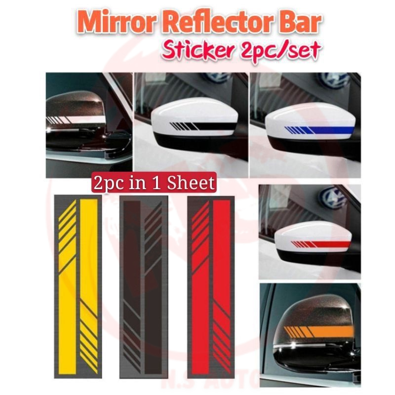 2pc Car Sticker Bar Side Mirror Auto Body Decal Stripe Vinyl Graphic ...