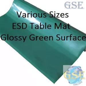 RoHS-1 ESD Green Table Mat 1 of 2, Various sizes, 2mm Thickness, Glossy ...