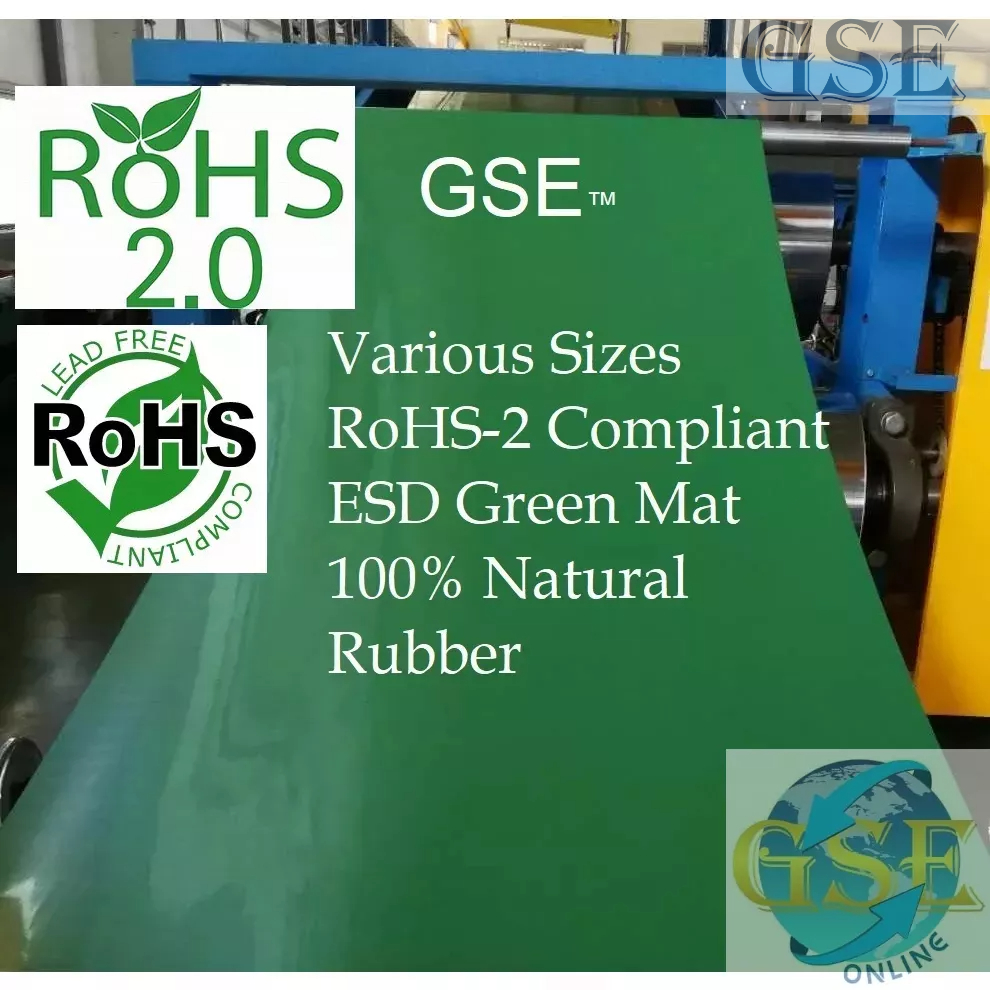RoHS-2 ESD Green Mat, 1/2, Natural Rubber, Anti-static mat, Green ...