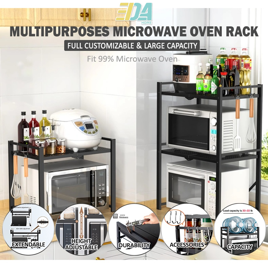 Multipurposes Kitchen Rack Microwave Oven Rack Adjustable Storage ...
