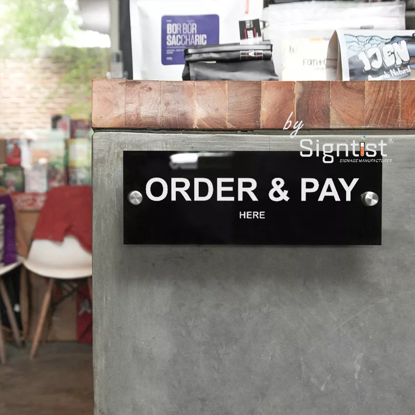 Order & Pay Here Sign Counter Signage Cashier Business Restaurant Cafe ...