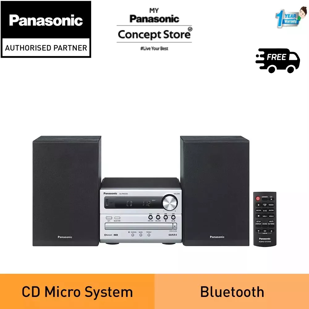 PANASONIC SC-PM250 HIFI SYSTEM 20W BLUETOOTH CD SC-PM250GSXS | Shopee Malaysia