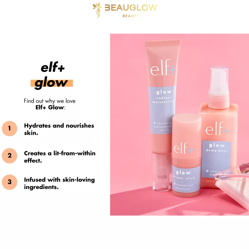 ELF+ Glow Dewy Makeup Mist, Setting Face Spray, Hydrating and ...