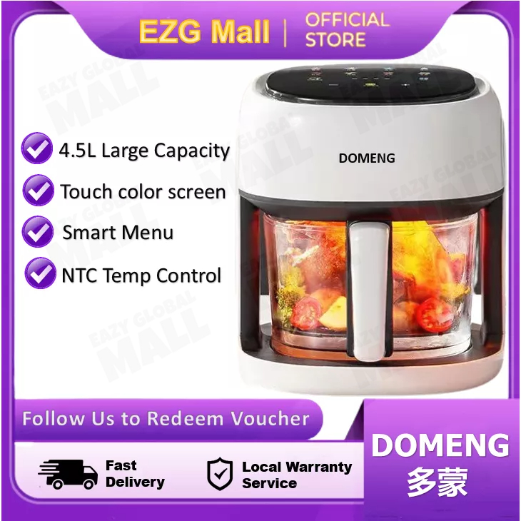 DOMENG Air Fryer Mini Air Fryer Electric Fryer Cooker Digital Oil Less Oil Free Roaster Mesin ...