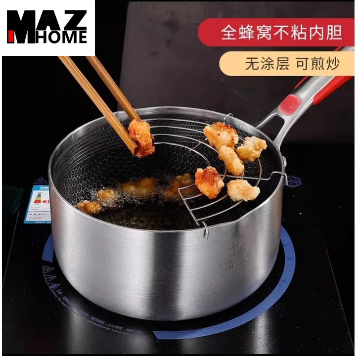 MAZ Premium 316 Stainless Steel Nonstick Uncoated Snow Pan With Lid ...